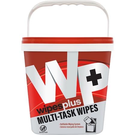 Wipesplus Red Square Multi-Task Buckets & Red Lids 4 per case Red - 38030