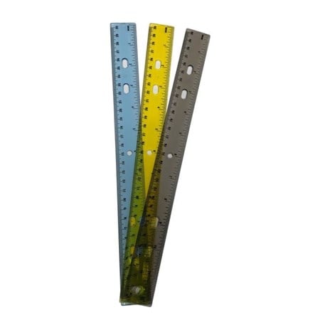 Plastic 12" Plastic Rulers - 3 Assorted Colors