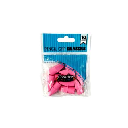 BULK Carton Bulk 10 Count Pink Pencil Cap erasers- Sold in full cases ...