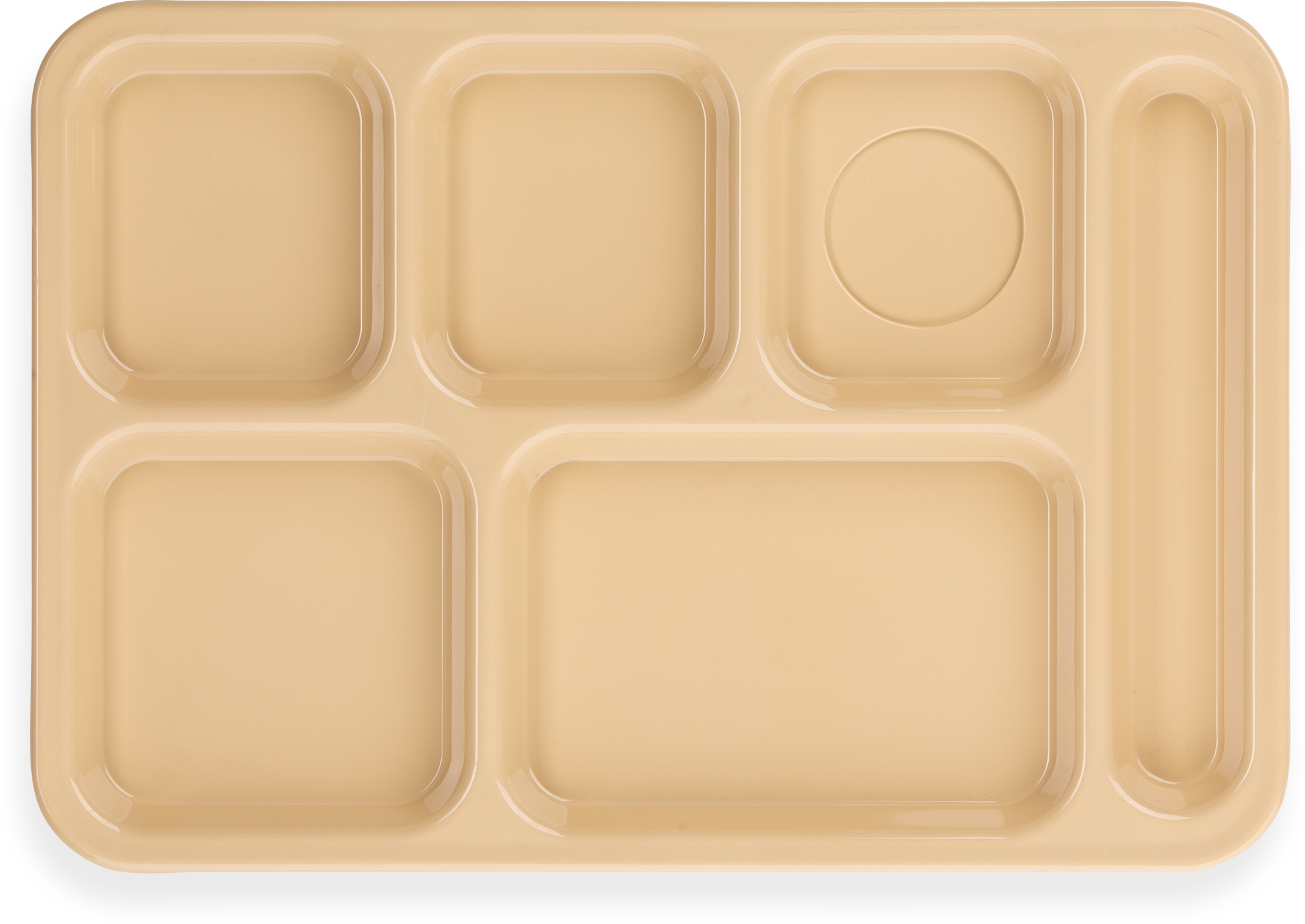 Right-Hand 6-Compartment Abs Tray 10" X 14" - Tan - 614R25