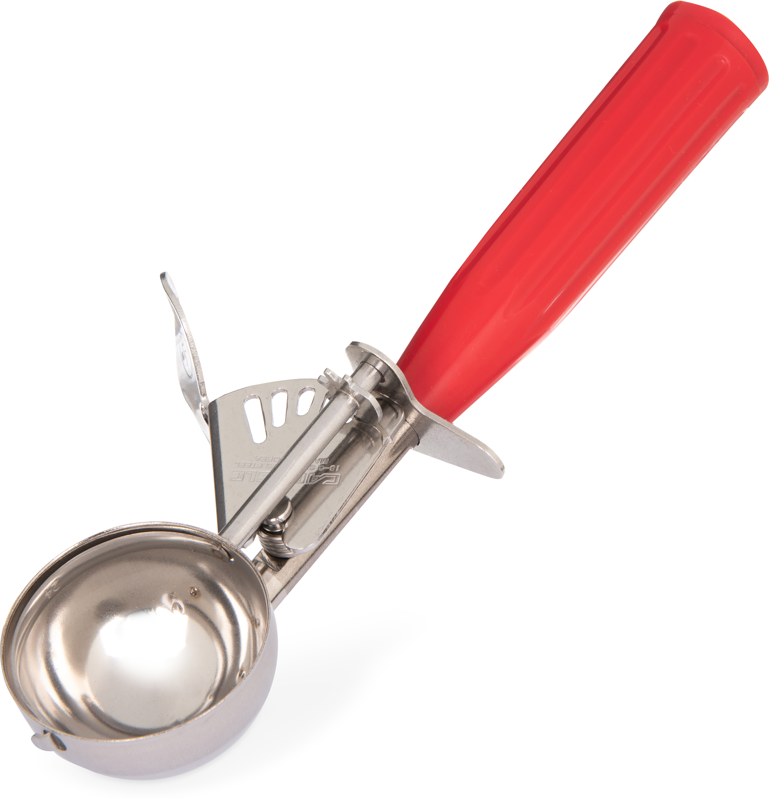 Stainless Steel Disher Scoop #24 Size 1.8 Oz - Red - 60300-24
