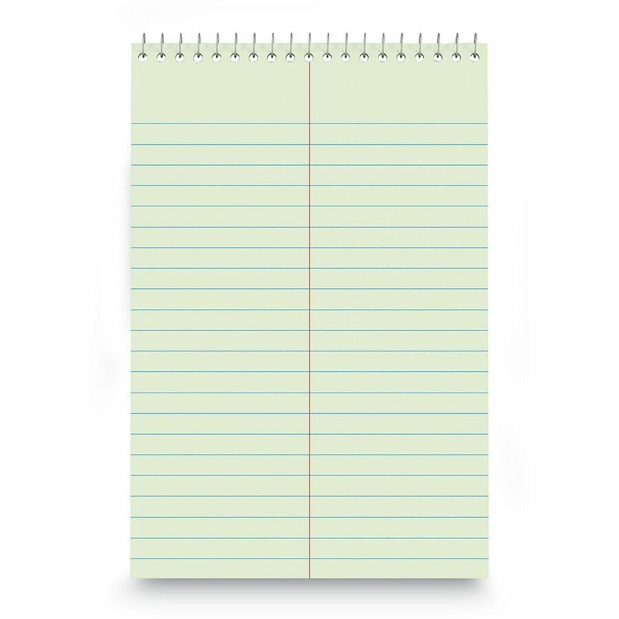 Universal Steno Pads, Gregg Rule, Red Cover, 80 Green-Tint 6 x 9 Sheets