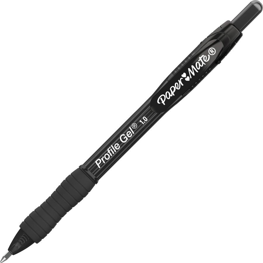 Paper Mate Profile Gel 1.0mm Retractable Pen Medium Pen Point 1 mm Pen Point Size Retractable Black 12 Dozen ICC Business Products