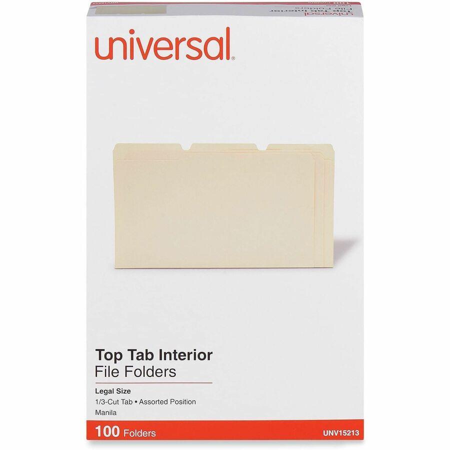Universal 1/3 Tab Cut Legal Top Tab File Folder