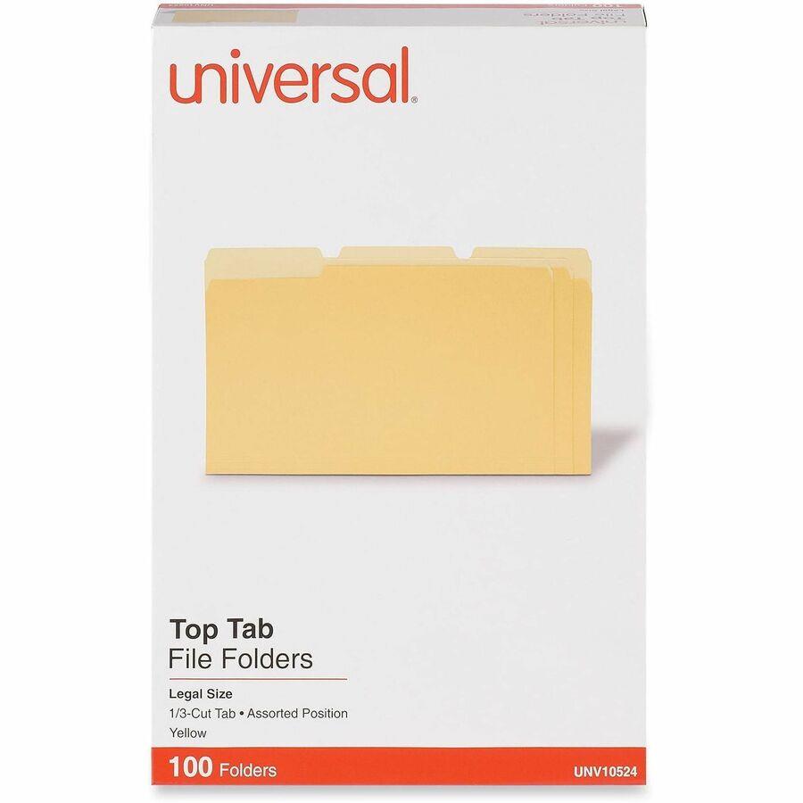 Universal 1/3 Tab Cut Legal Top Tab File Folder