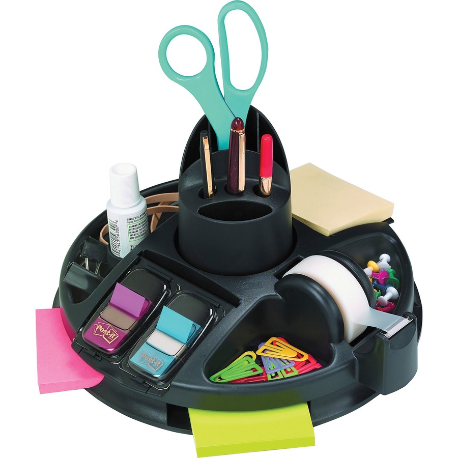 3M Rotary Desktop Organizer - 5.5" Height x 9.5" Width x 9.5" Depth ...