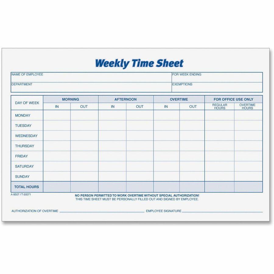 Printable Weekly Time Card