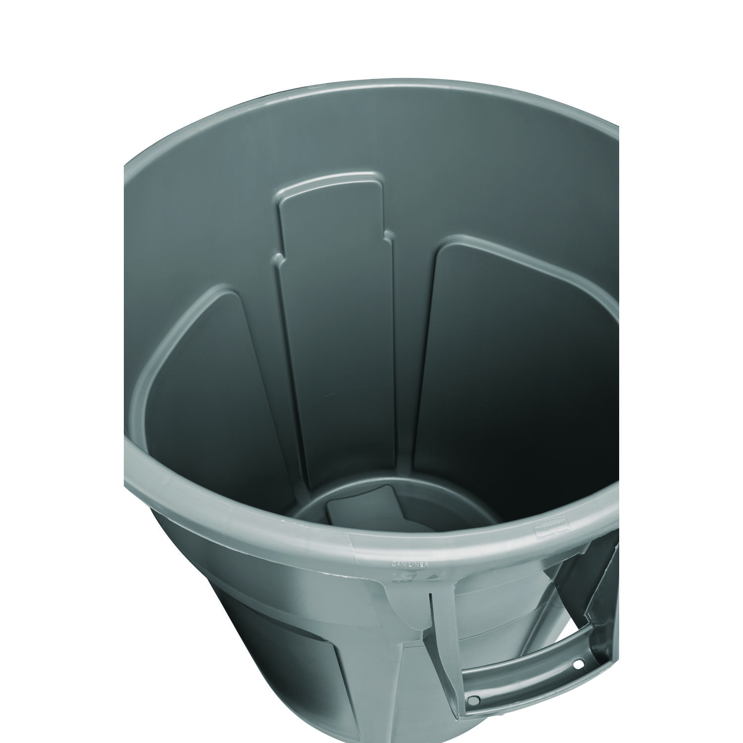 Vented Round Brute Container, 10 gal, Plastic, Gray - FG261000GRAY