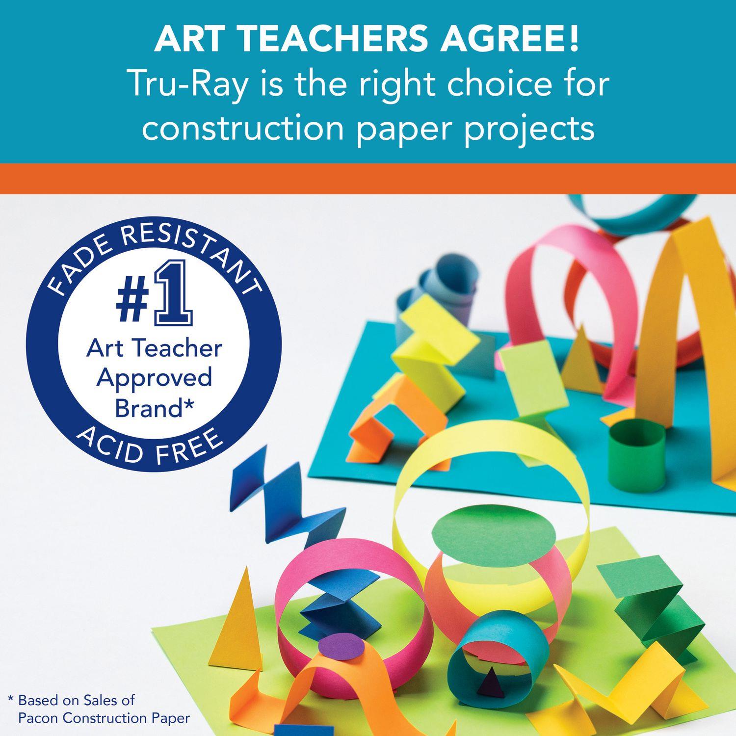 Tru-Ray Construction Paper, 76 lb Text Weight, 12 x 18, White, 50/Pack ...