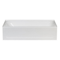 Mustee Topaz 30-in W x 60-in L Bright White Solid Surface Rectangular ...