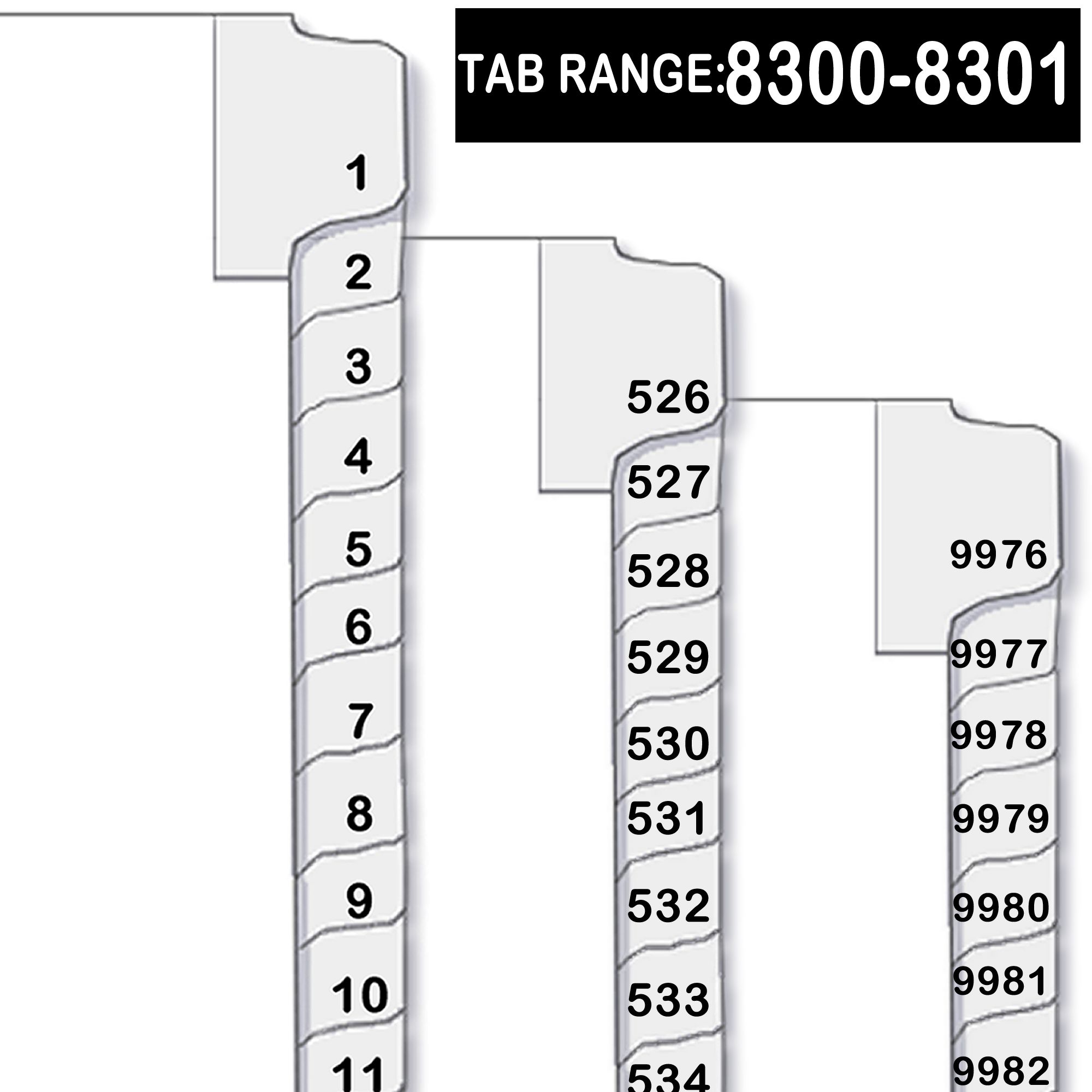 Side Number Tab Divider Sets, Avery-Style, Title:8301-8325, 8 1/2" x 11 ...