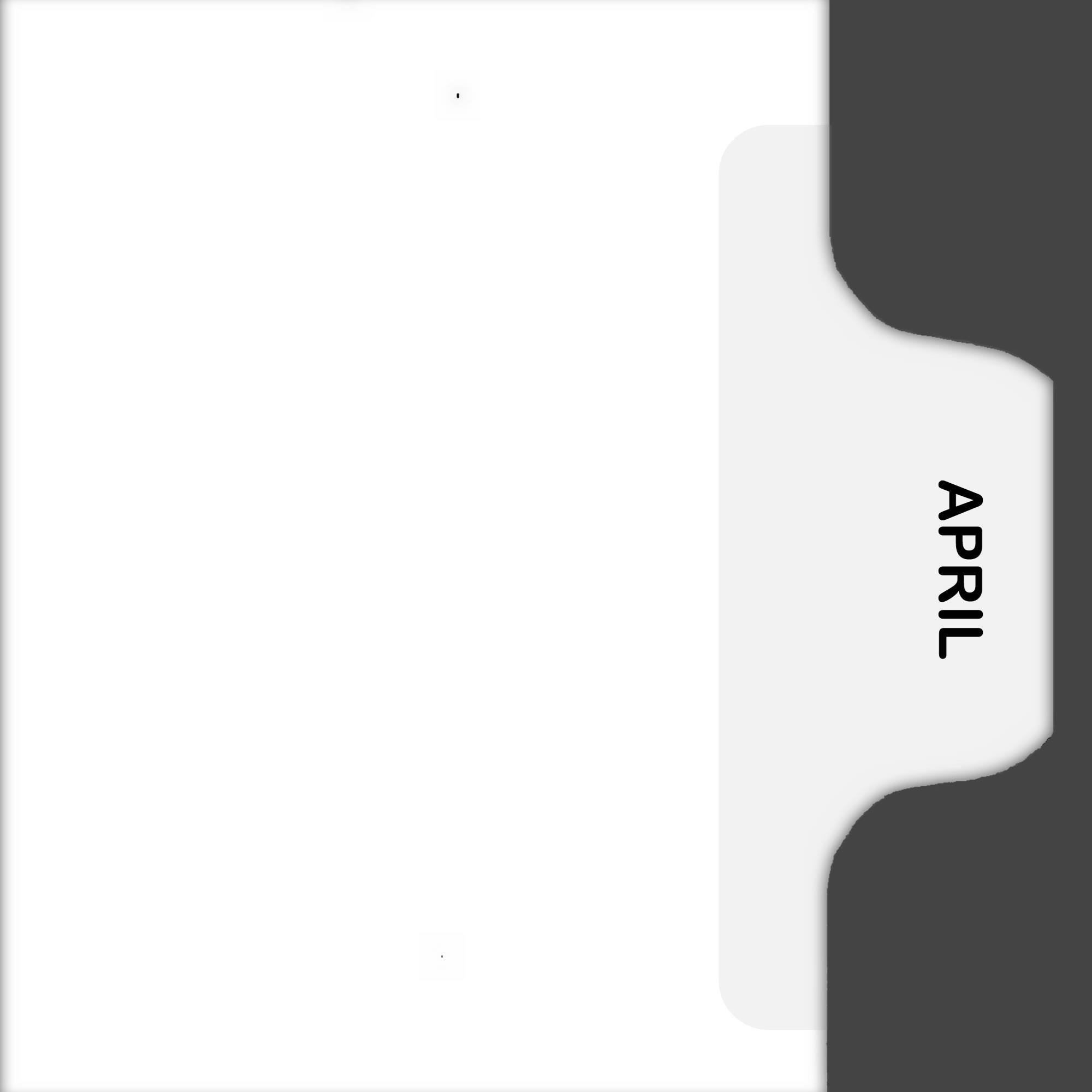 Side Month Tab Divider, Avery-Style, Title: APRIL, 8 1/2" x 11", White ...
