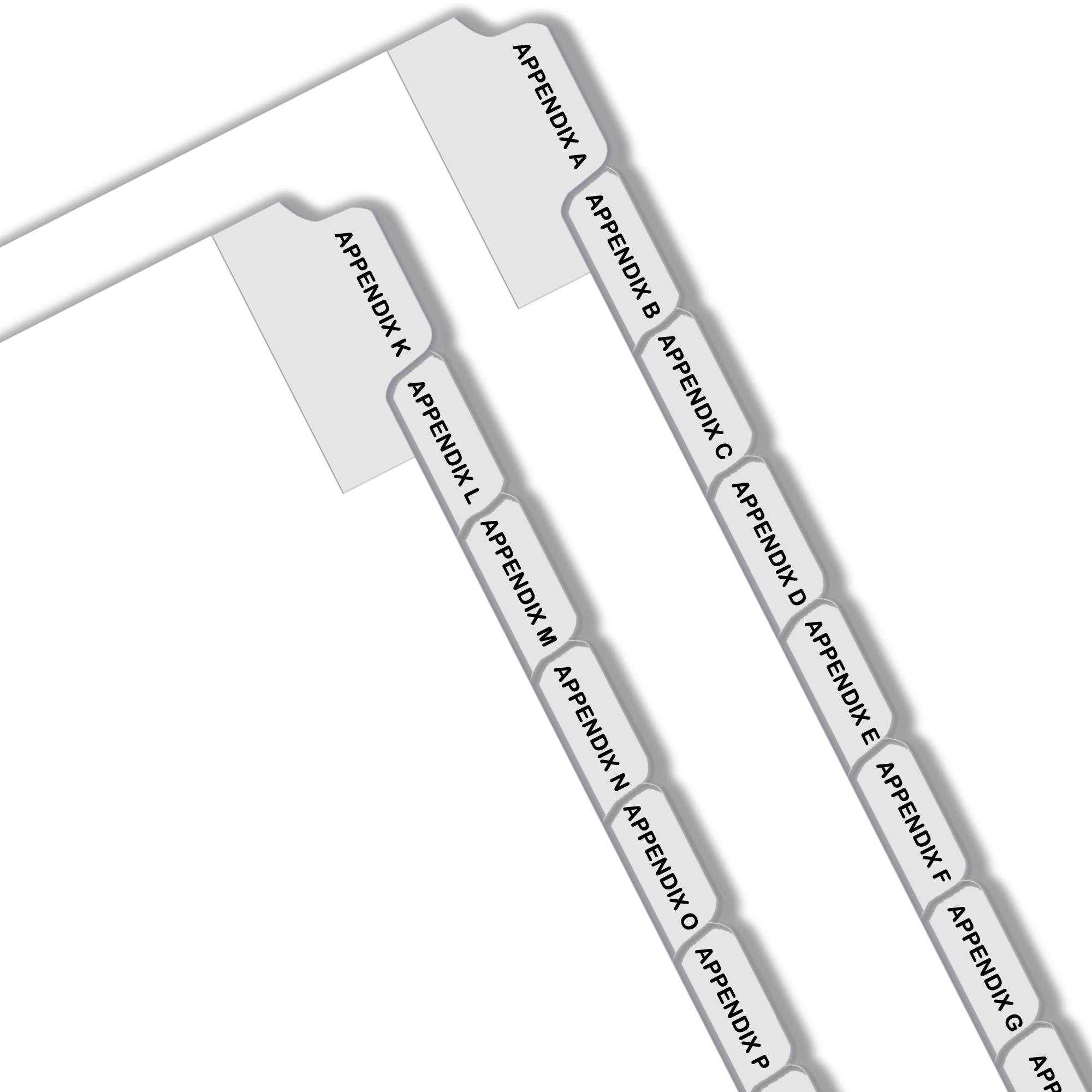 Side Tab Divider Sets, Title: " APPENDIX A-Z ", Avery-Style, 8 1/2" x ...