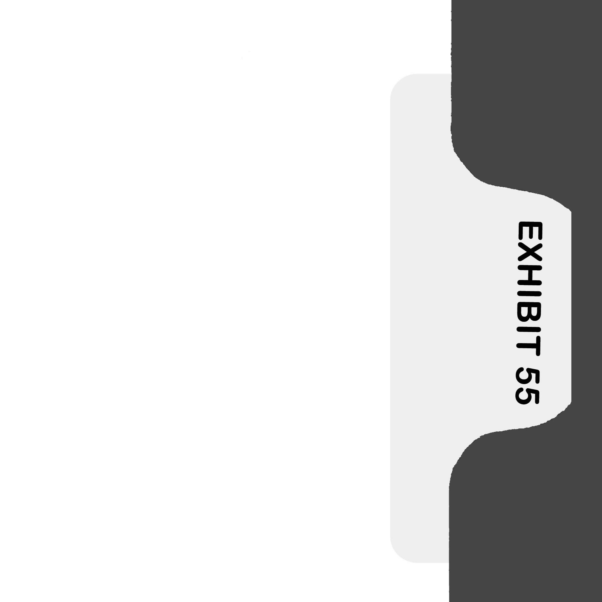 Side Number Exhibit Tab Divider , Avery-Style, Title: Exhibit 55, 8 1/2 ...