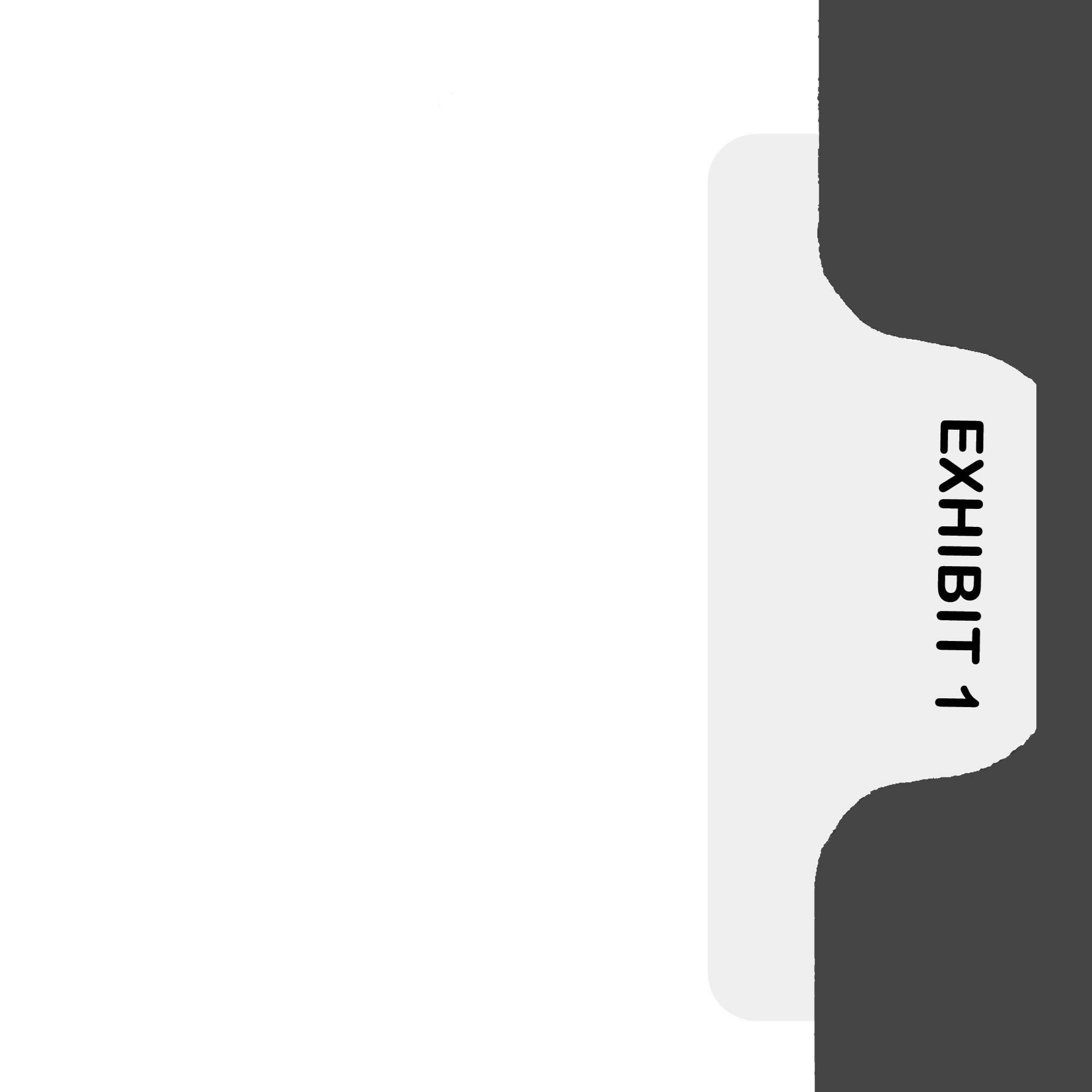 Side Number Exhibit Tab Divider , Avery-Style, Title: Exhibit 1, 8 1/2 ...