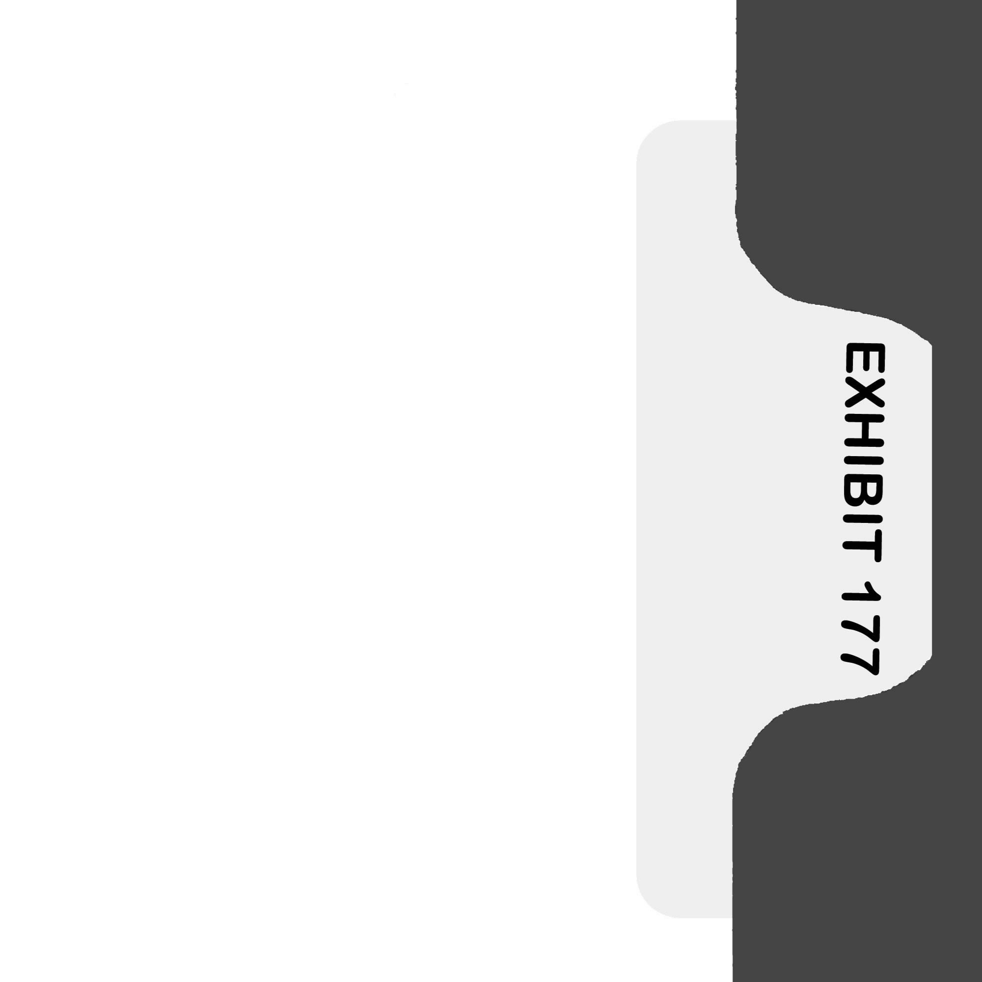 Side Number Exhibit Tab Divider , Avery-Style, Title: Exhibit 177, 8 1/ ...