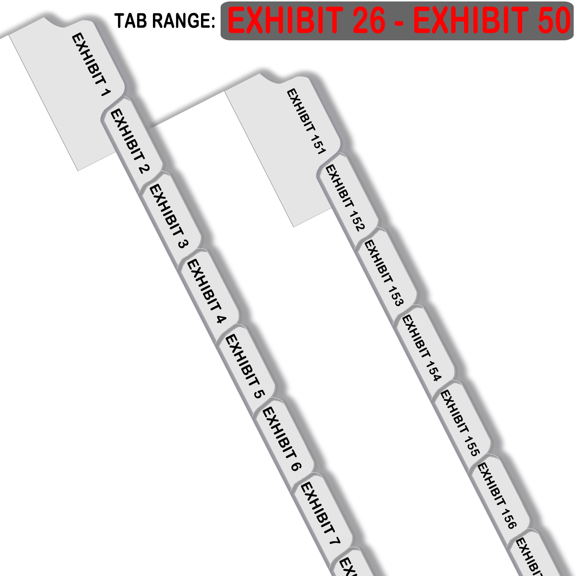 Side Number Exhibit Tab Divider Sets, Avery-Style, Title: Exhibit 26-50 ...