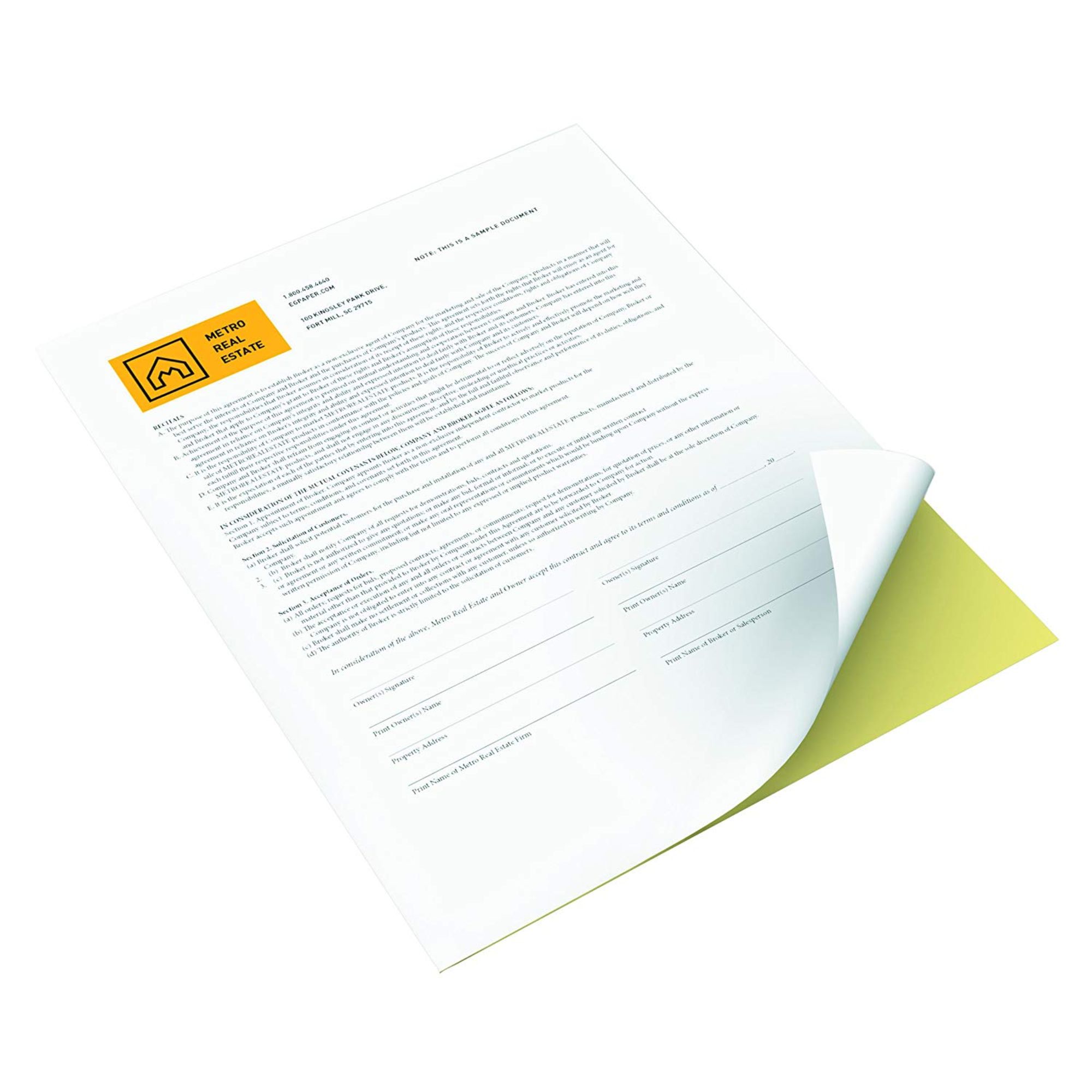 Premium Digital Carbonless Paper, 8-1/2" x 11", 2-Part: White/Canary ...