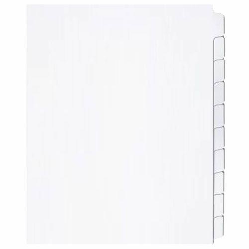Side Blank Tab Divider, Single-Straight, Positions 1-10, 8 1/2" x 11 ...