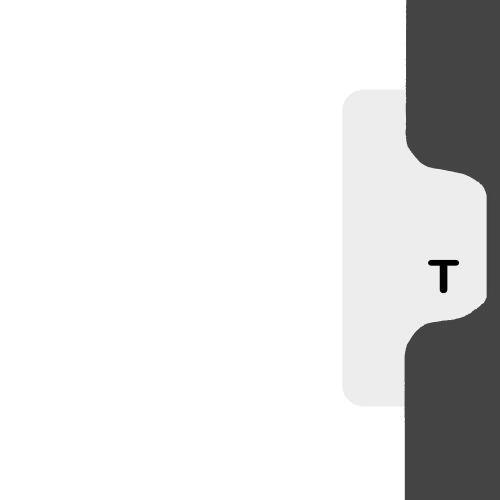 Side Letter Tab Divider, Avery-Style, Title: T, 8 1/2" x 11", White, 25 ...
