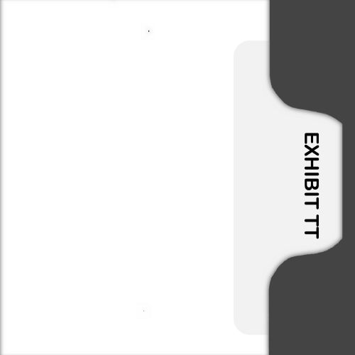 Side Letter Exhibit Tab Dividers, Avery-Style, Title: Exhibit TT, 8 1/2 ...