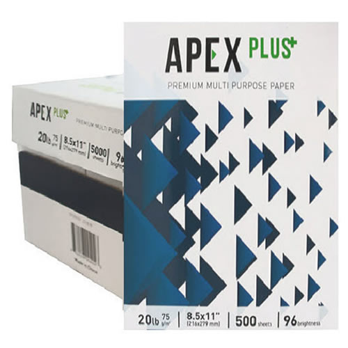 Apex Plus Premium Multipurpose, 20lb, Letter Size, White, 5000 Sheets ...