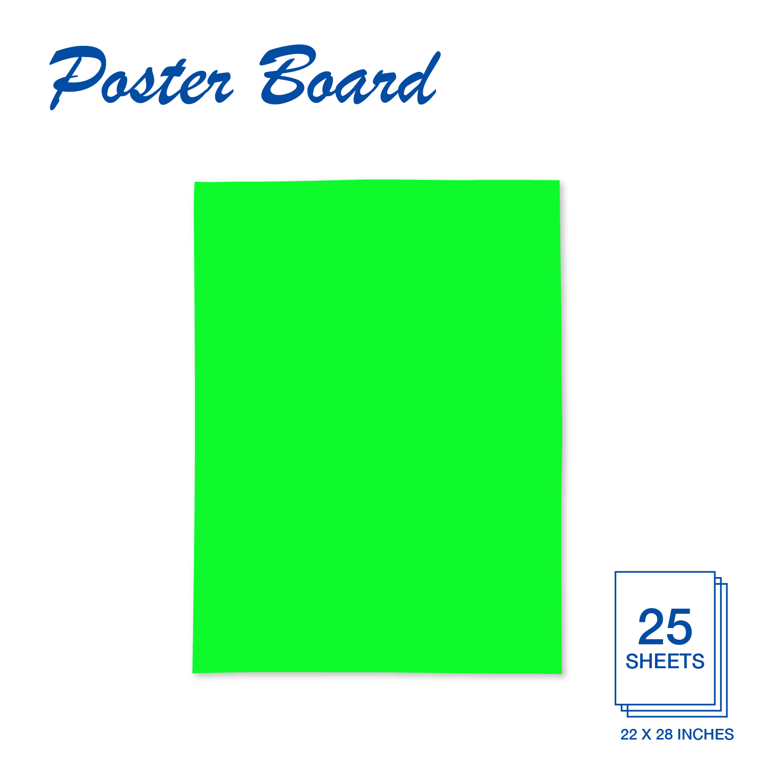 Royal BritesTM Neon Green Poster Board, 22"x28", 25/Case