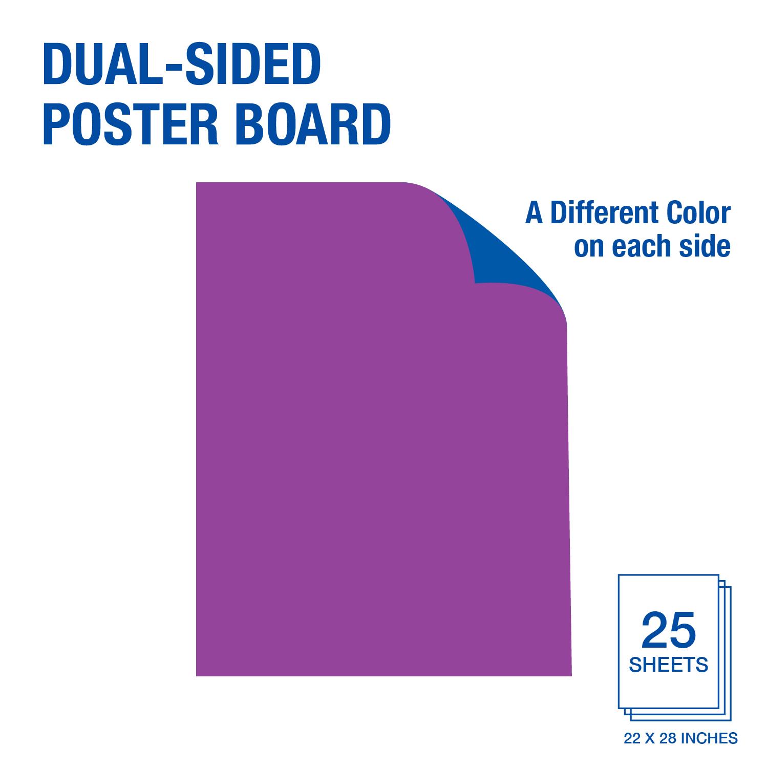 Royal BritesTM Dual Color Neon Purple/Blue Poster Board, 22"x28", 25/Case
