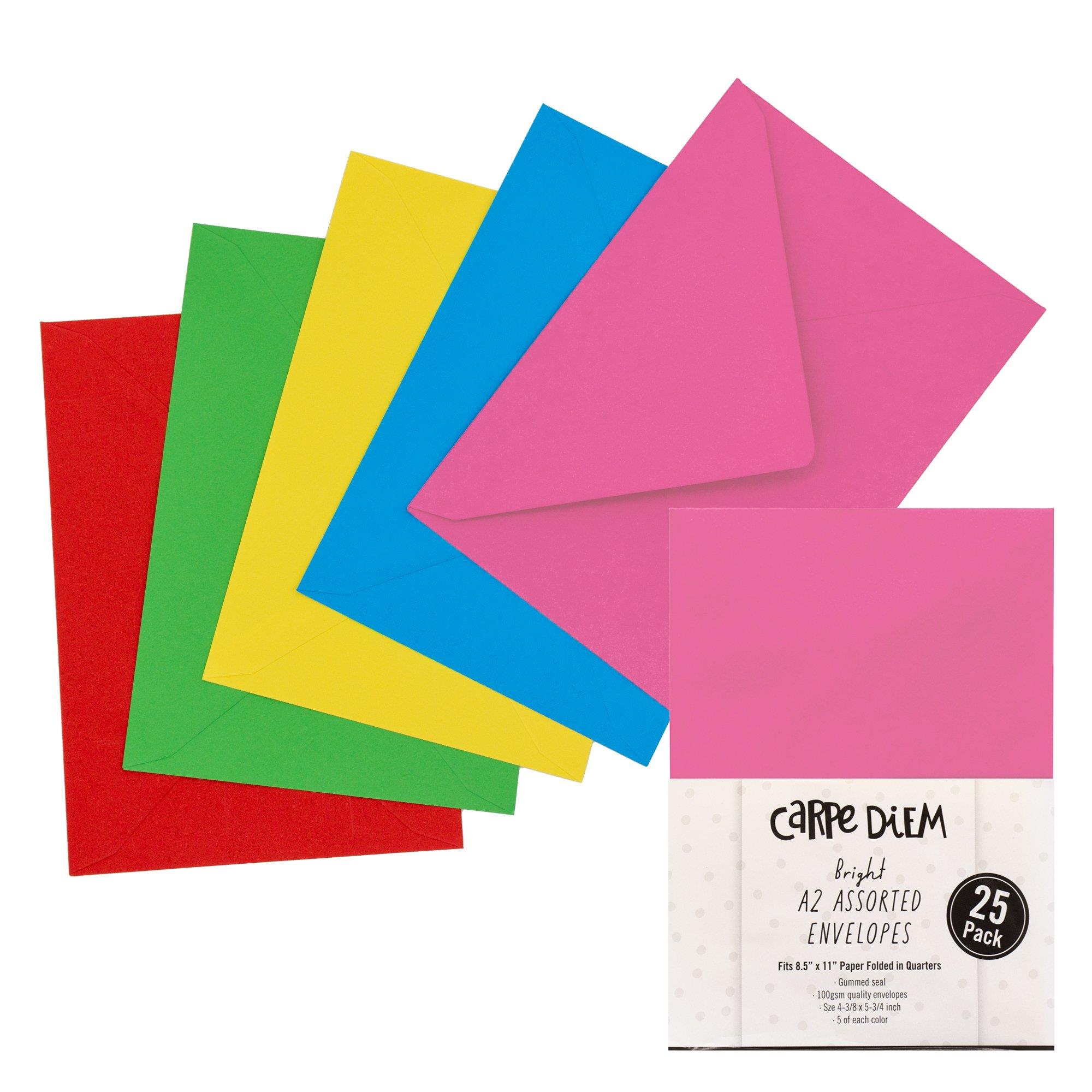 Bright Colored Assorted A2 Envelopes - Pack of 25, Sold & Priced ...