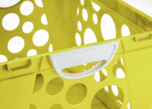 Storex Premium File Crate with Handles, Classroom Yellow, 3-Pack