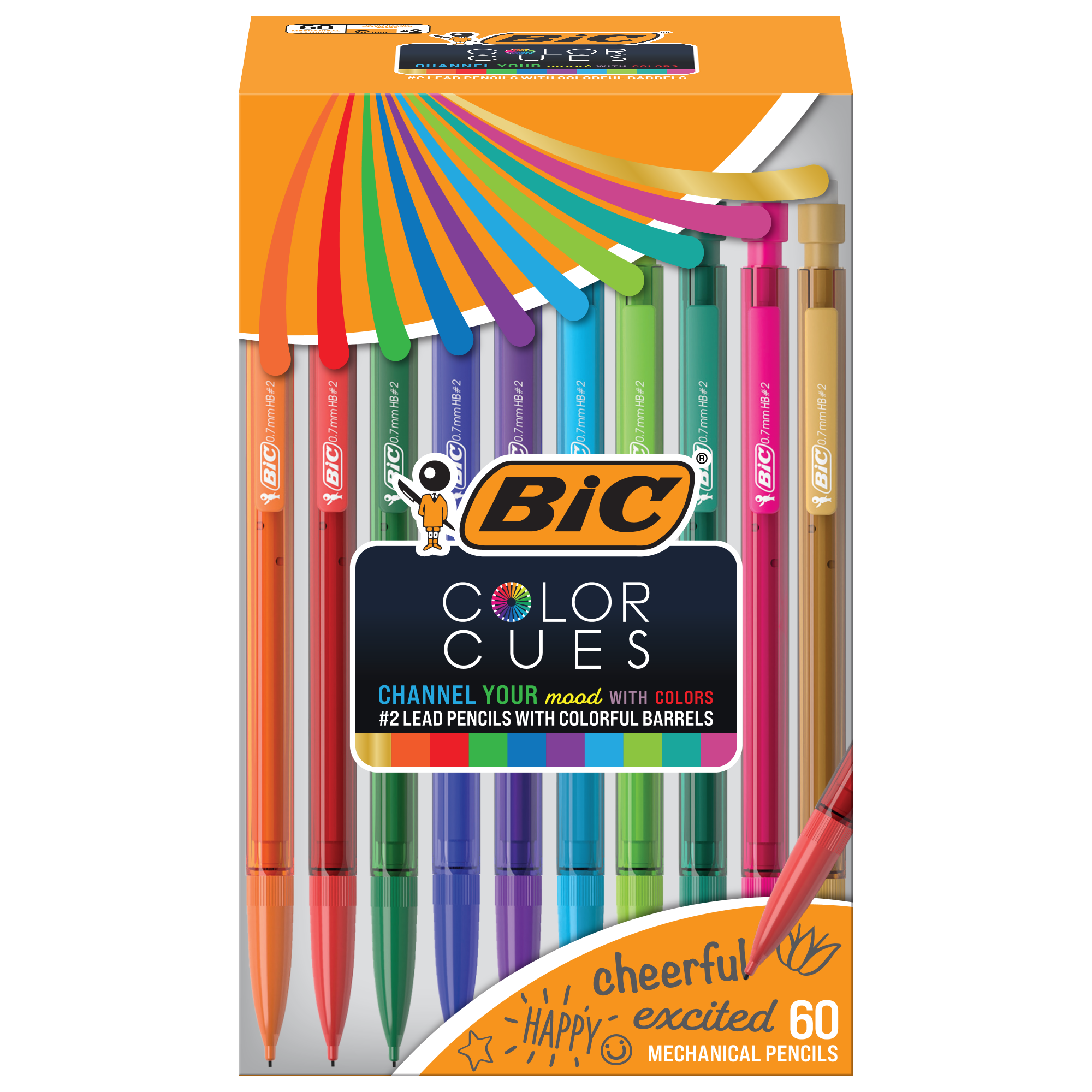 BIC Color Cues Mechanical Pencil Set, 60-Count Pack, Black, Fun Color ...