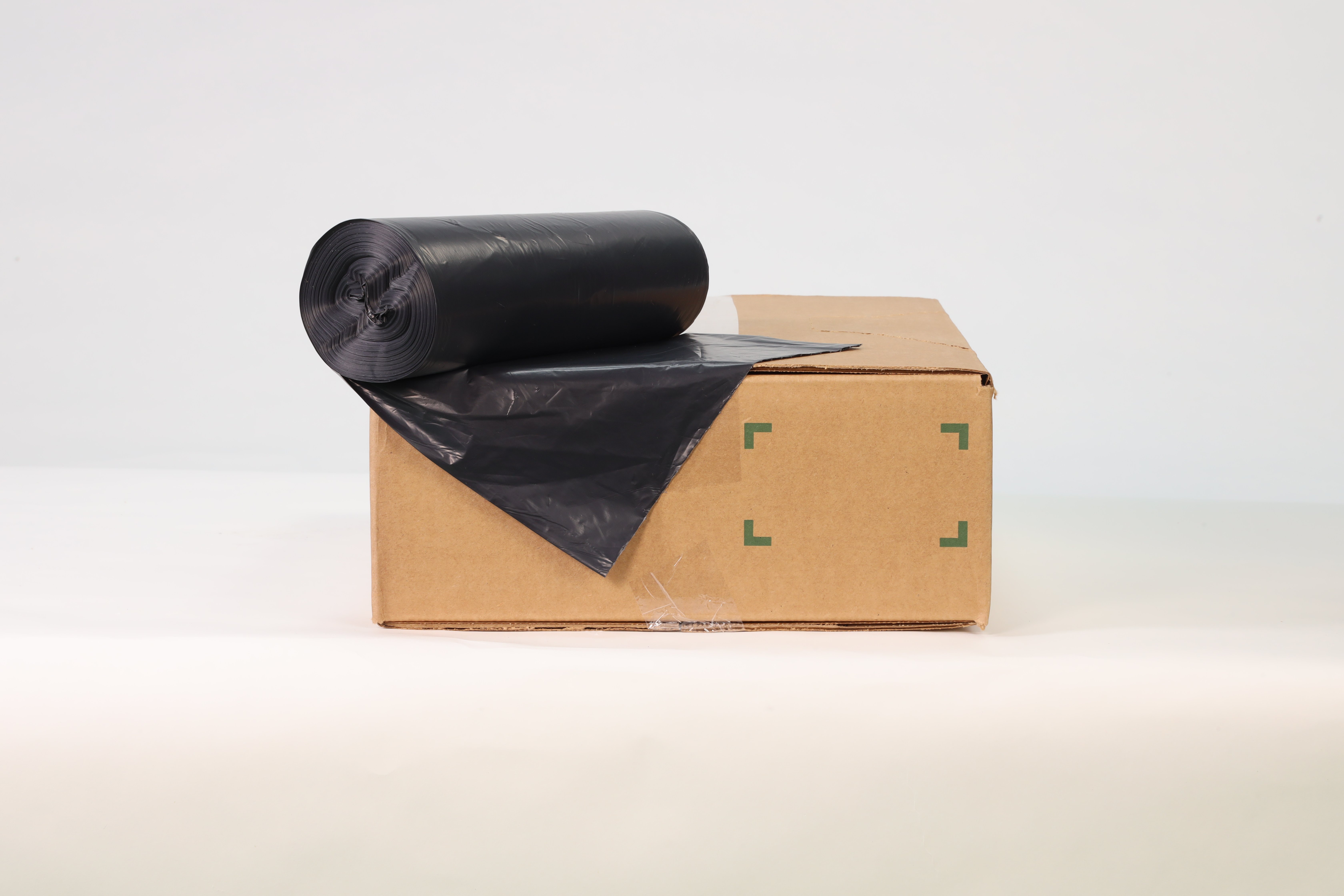 Trash Can Liners, 60 gal, 1.15 mil, 38" x 58", Black, Perforated, 20 ...