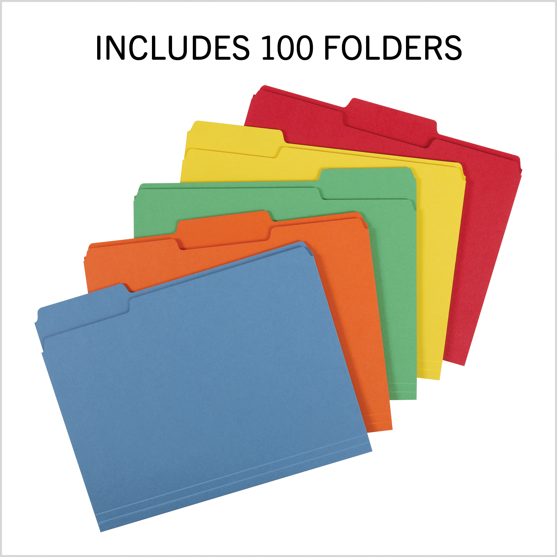 Deluxe Colored Top Tab File Folders, 1/3-Cut Tabs: Assorted, Letter ...