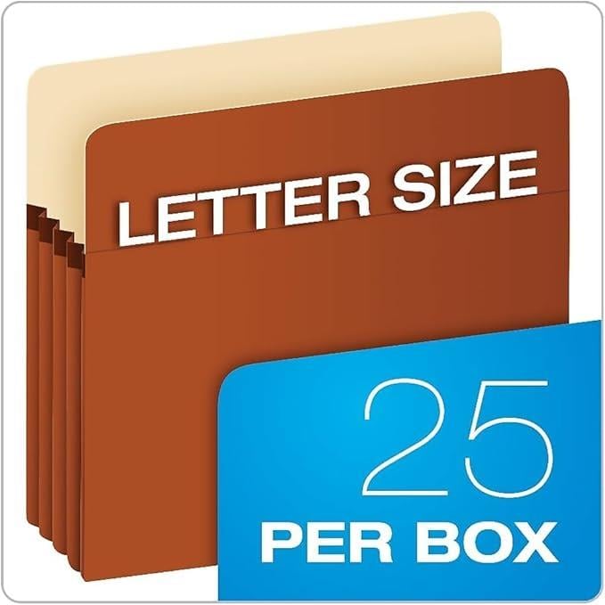 Redrope Expanding File Pockets, Letter Size, Redrope, 3.5" Expansion ...