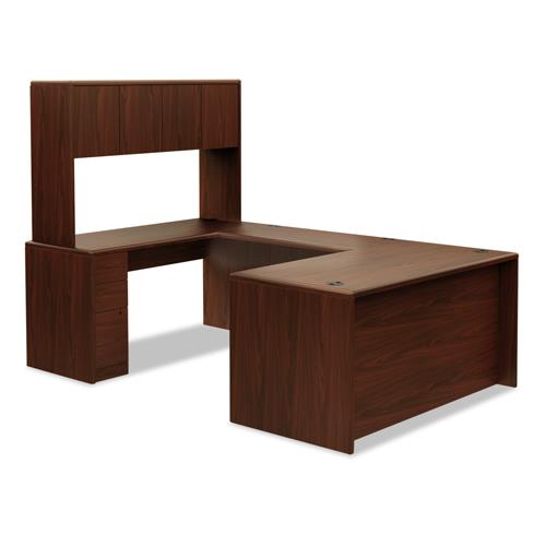 HON 10700 Series U-Workstation with Stack-on Storage - Mahogany