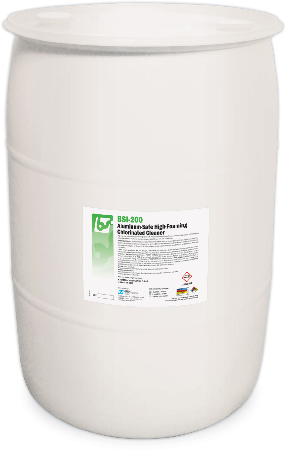 BSI-200 High Foaming Chlorinated Cleaner 55 gallon drum