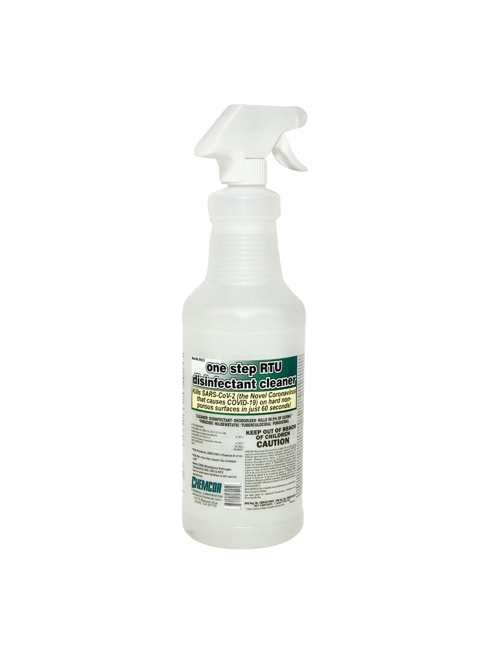 Unscented One Step RTU Disinfectant Cleaner - 12 Quart/Case