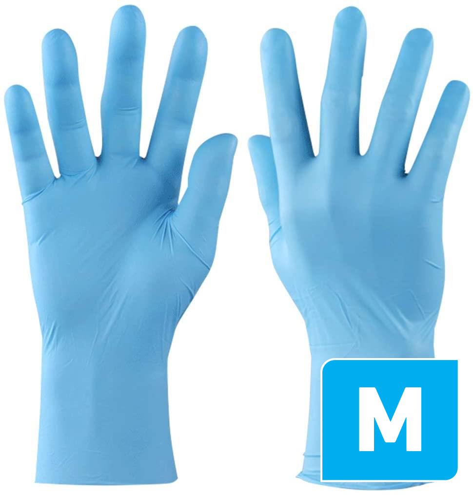 Nitrile Gloves - Medium Size - 100/Bx - ICC Business Products