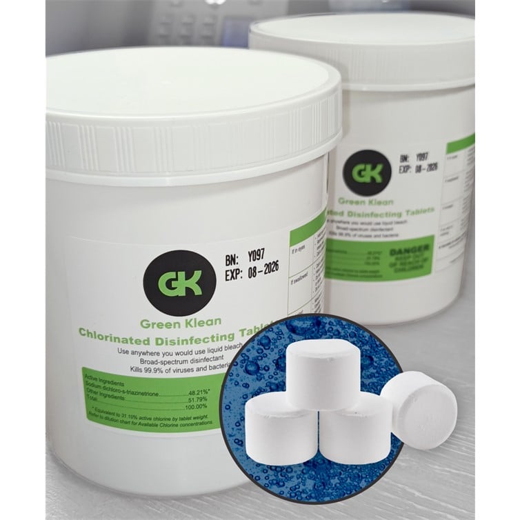 Green Klean Chlorinated Disinfecting Tablets, 120/Tub, 2/Case ...