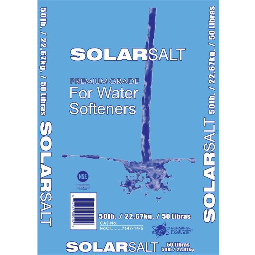Premium Grade Solar Salt Crystals, 50lb Bag, Each - mastersupplyonline