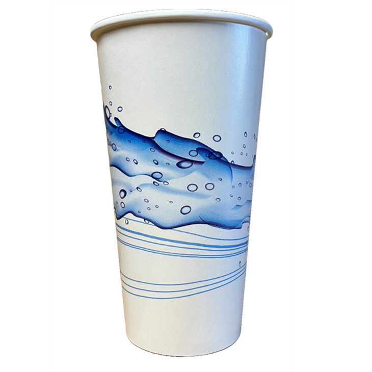 32oz Paper Cold Cup, "Cool Wave" Design, 500/Case - mastersupplyonline