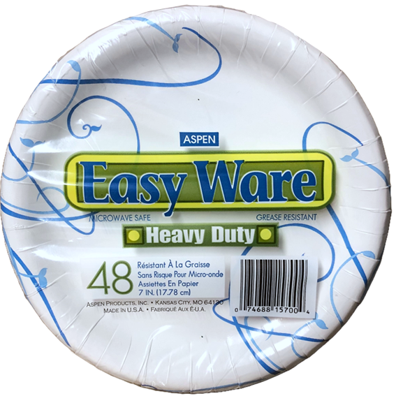 Easy Ware 7" Heavy Duty Coated Paper Plates, 576/Case - mastersupplyonline