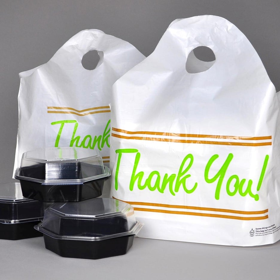 Wavetop Handle Takeout Bag, Printed, 24" x 20" x 11", 1.5 mil, 250/Case ...