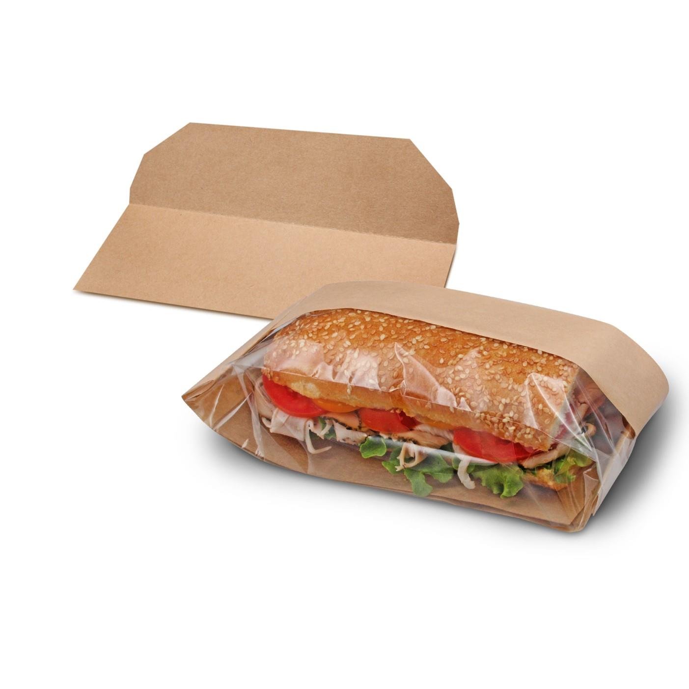 Dubl View ToGo Deli Bag with Tray, Natural, 5.75" x 2.75" x 10.5", 250/Case - mastersupplyonline