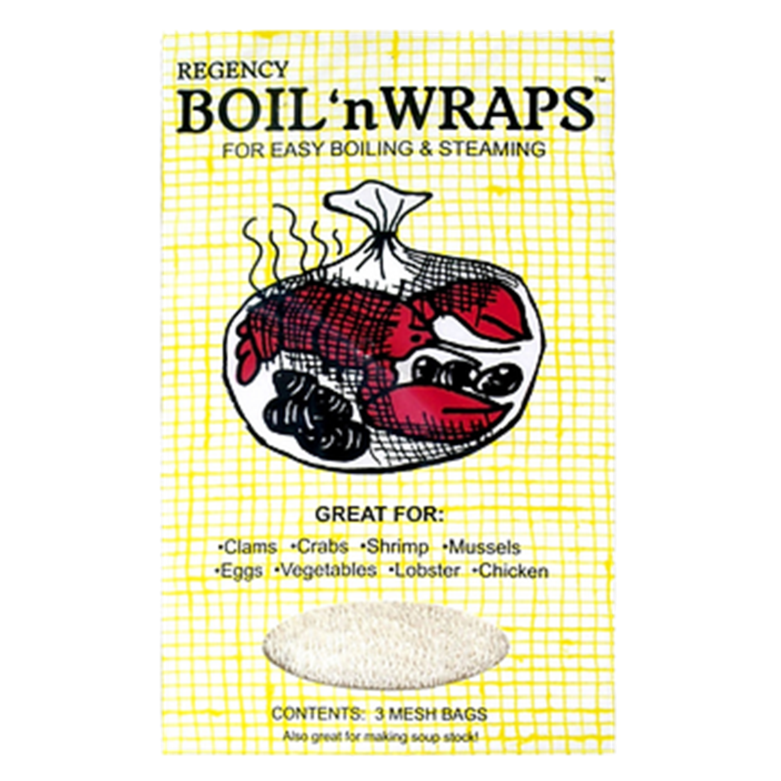 Regency Boil 'n Wraps Boiling & Steamer Bags, Mesh, 20.5" Long, 3/Pack - mastersupplyonline