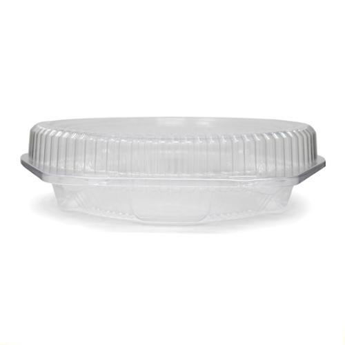 10" Shallow Plastic Hinged Pie Container, 100/Case - mastersupplyonline