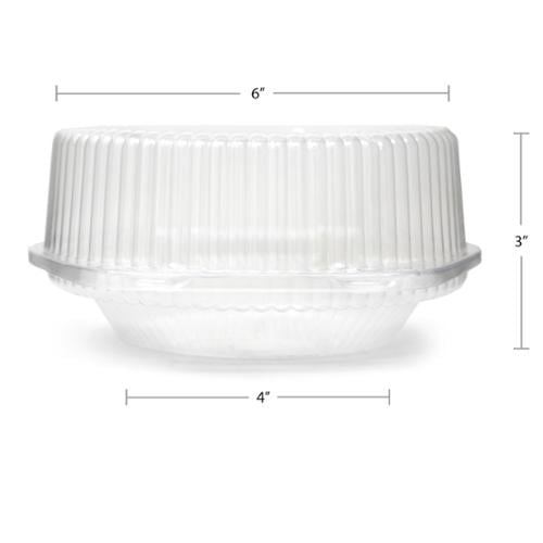 Plastic Hinged Pie Container, 6", 350/Case - mastersupplyonline