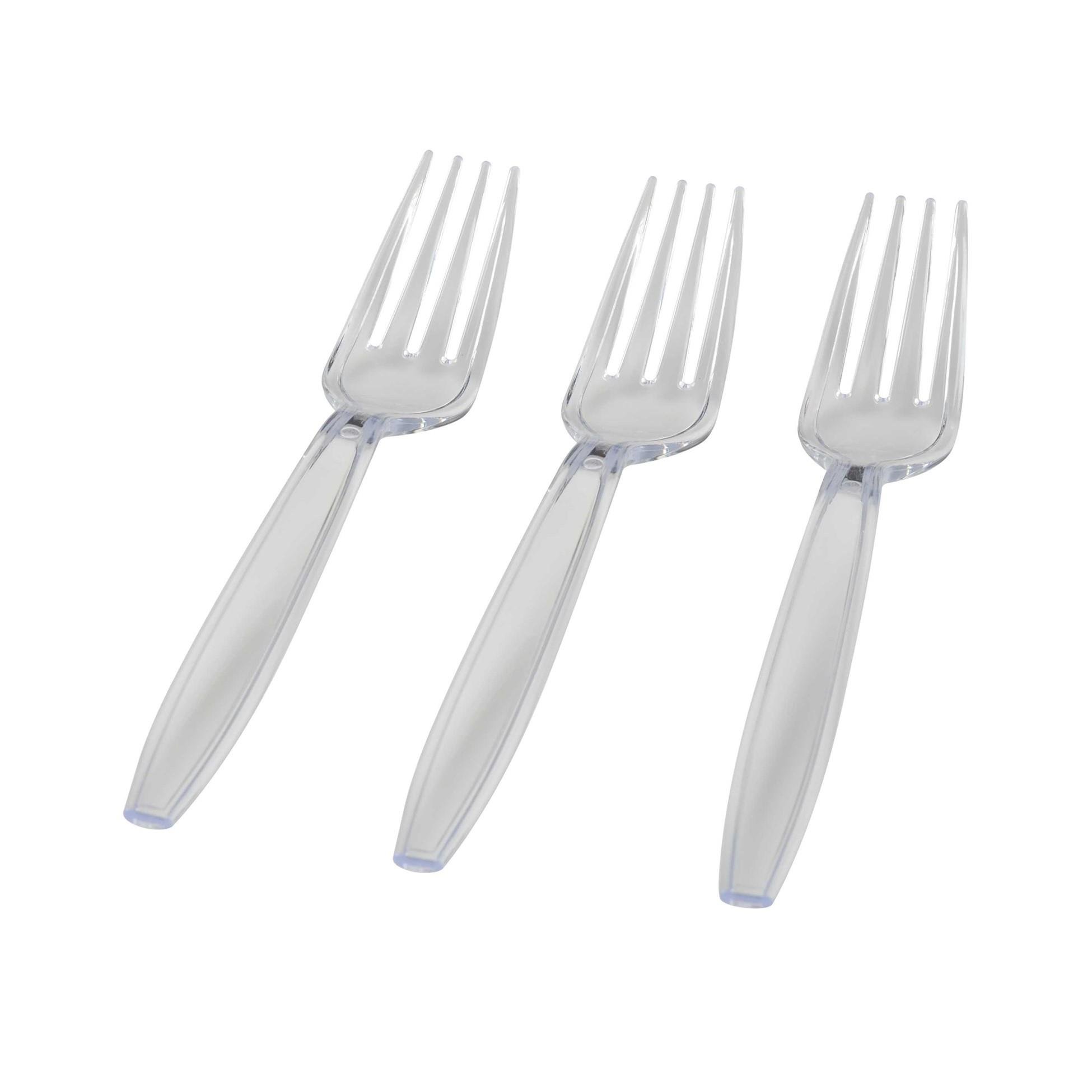 Extra Heavyweight Plastic Forks, Clear, 100/Box - mastersupplyonline