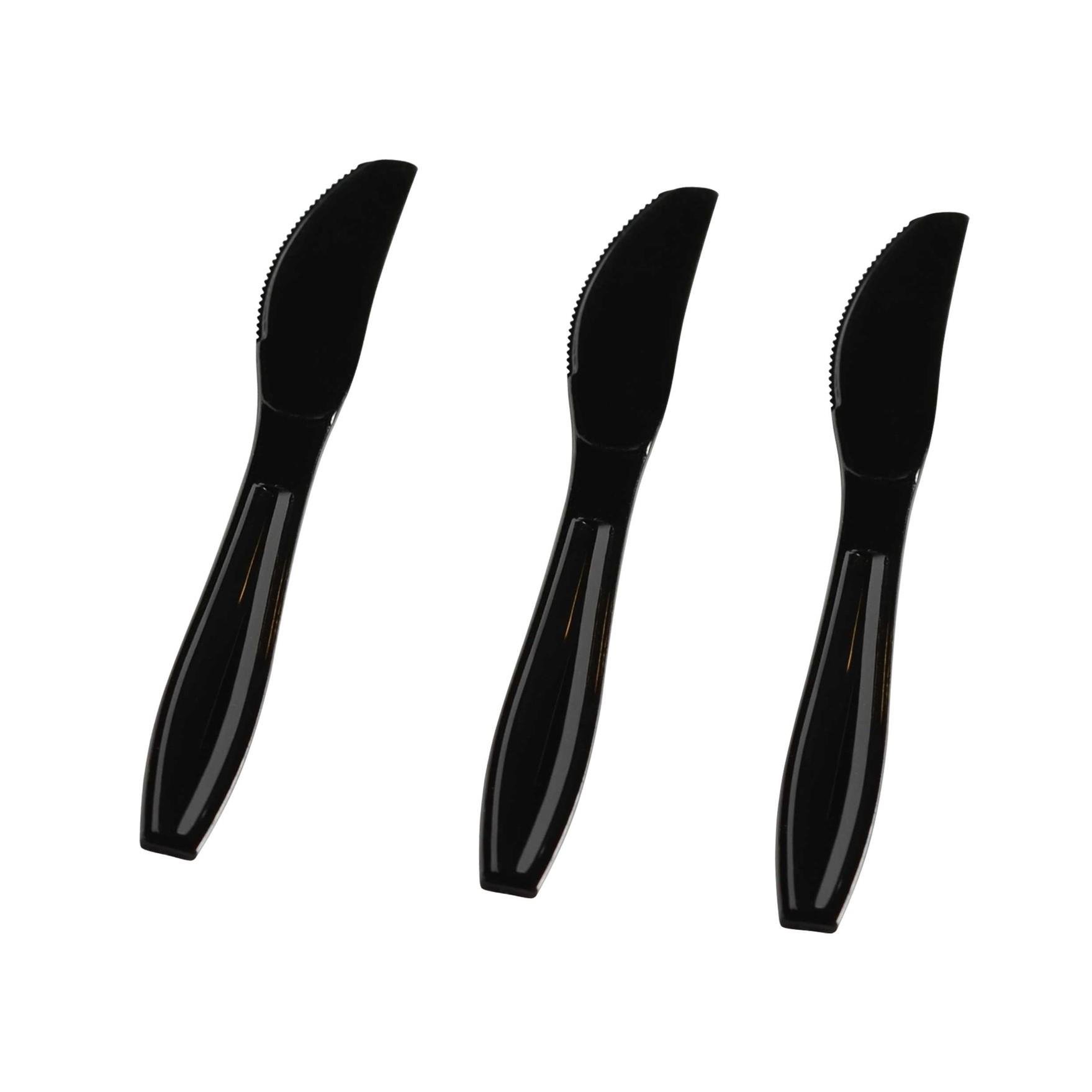 Extra Heavyweight Plastic Knives, Black, 100/Box - mastersupplyonline