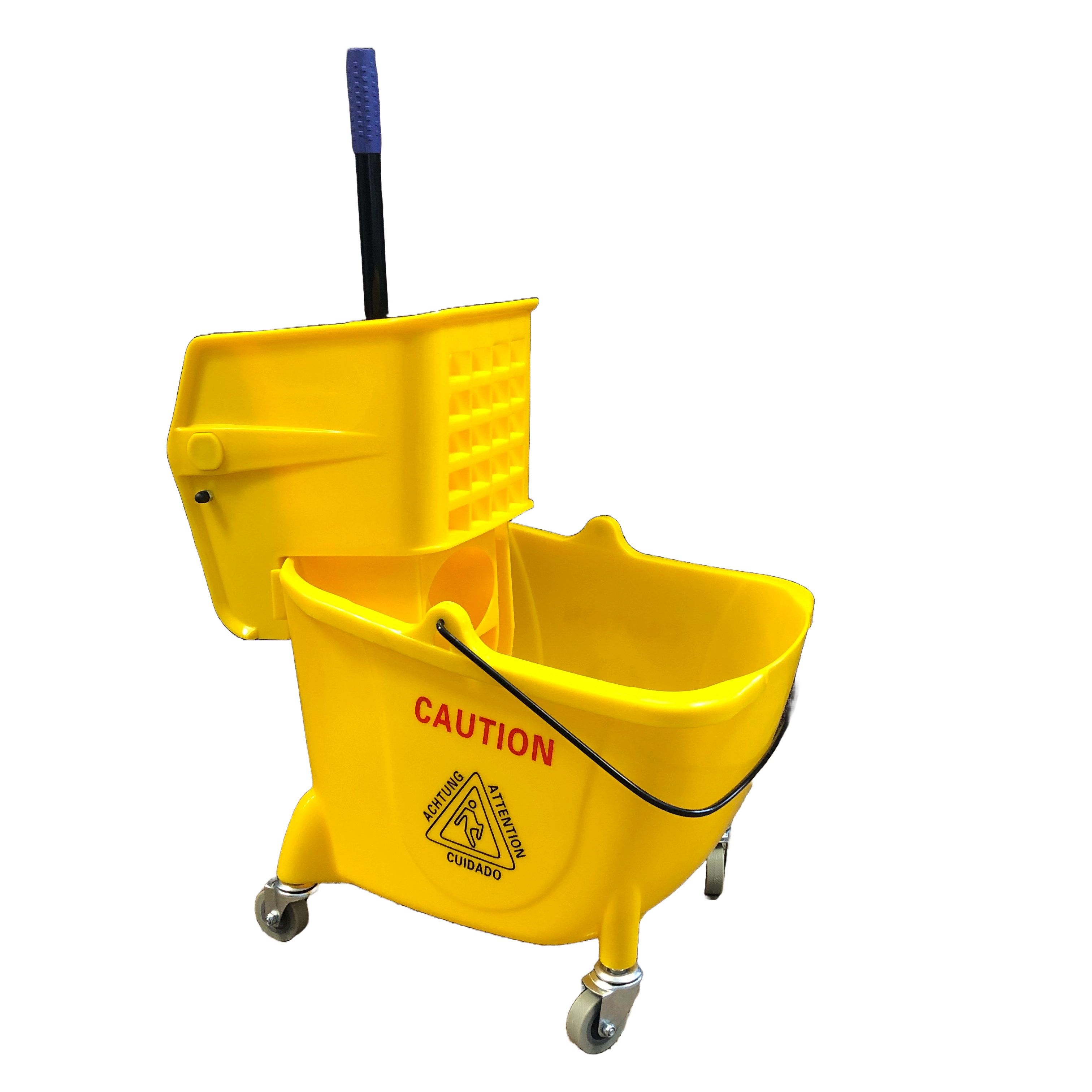 Small Mop Bucket/Wringer Combo, 24qt, Yellow, Side Press, Each ...